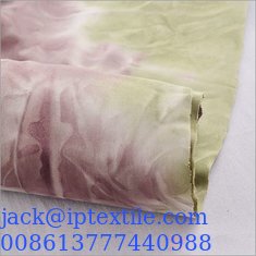 China Rusha Textile  High Quality 92% Polyester 8% Spandex 100D FDY Elastic Tie Dyed Colorful Jersey Fabric supplier