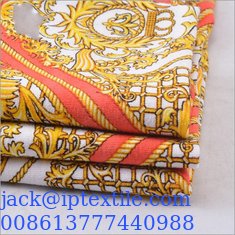 China Rusha Textile Knitted Jersey Screen Printing 95% Viscose 5% Spandex Custom Printed Rayon Fabric supplier