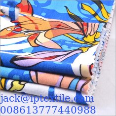 China Rusha Textile Single Jersey 95% Viscose 5% Spandex Stretch Knit Spun Rayon Screen Printing Fabric for Garment supplier
